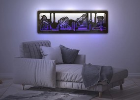 Li-Go "Železárny" světelný RGBW obraz 230V 120x40cm provedení povrchu: dub