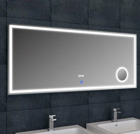 Eurosanit Lumi - zrcadlo s LED osvětlením, lupou, hodinami Rozměr: 160×60 cm