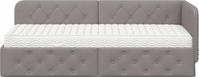Rohový rám postele Taupe 80 x 200 cm textil 3394034