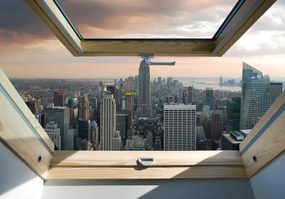 Fototapeta - New York - panoramatický výhled z okna (152,5x104 cm)