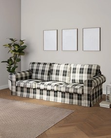 Potah na pohovku IKEA  Ektorp 3-místná, nerozkládací barva černá látka pletený vzor, vzorované