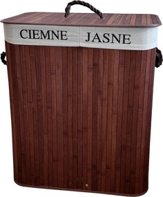 TRENDIE Bambusový koš na prádlo 100l tmavě hnědý + DÁREK