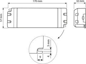 Nábytkový LED napájecí zdroj McLED 24VDC 72W 3A ML-732.073.11.1
