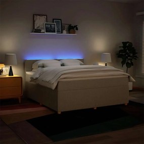 Box spring postel s matrací krémová 180x200 cm textil 3289840