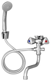 Mereo, Baterie kombinovaná dvouručková se sprchou pro nízkotl. ohřívače, ramínko, sprcha, sprchová hadice, CBS602007M