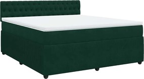 Box spring postel s matrací tmavě zelená 180x200 cm samet 3290115