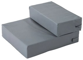 PawHut pet schody skládací dvoustupňová podložka pro psy a kočky šedá L45xW39xH20 cm ideální pro malá zvířata | Aosom.de