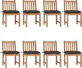 vidaXL Zahradní židle 8 ks s poduškami masivní teak [3073157] Barva: Béžová