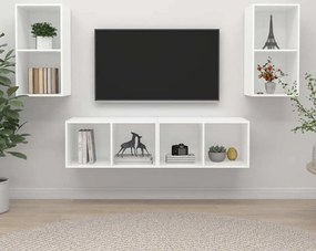 vidaXL Nástěnné TV skříňky 4 ks dřevotříska [3079871] Barva: Bílá