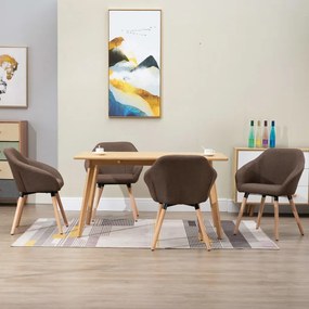 Jídelní židle 4 ks hnědé textil 278410