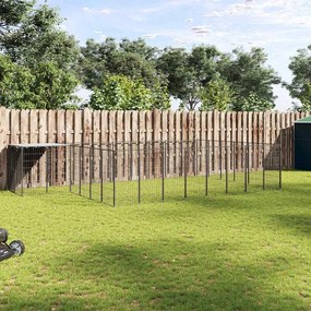 Psí kotec černý 15,73 m² ocel 3082214
