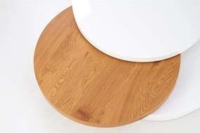 HALMAR MICHELLE konferenční stolek bílý/zlatý dub