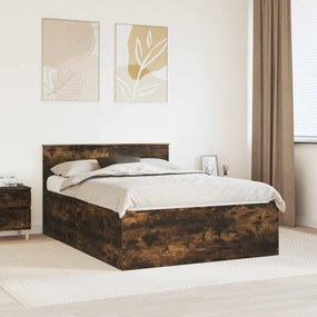 Rám postele s čelo Kouřový dub 150 x 200 cm Kompozitní dřevo 3408568