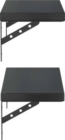 Nástěnné police 2 ks 50 x 23,5 cm černé nerezová ocel 3214519