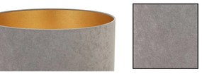 Závěsné svítidlo MEDIOLAN, 1x šedé/zlaté textilní stínítko, (fi 40cm)