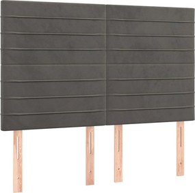 Box spring postel s matrací tmavě šedá 140x200 cm samet 3132742