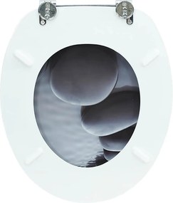 WC sedátko MDF s víkem design kameny 140804