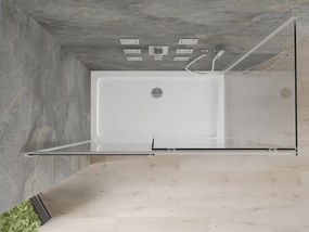Mexen Omega posuvná sprchová kabina 140 x 70 cm, transparentní, chrom + sprchová vanička Flat - 825-140-070-01-00-4010