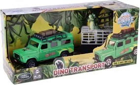 KIDS GLOBE Traffic Land Rover s přívěsem a dinosaurem / Auto s přívěse
