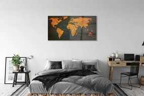 akrylový obraz gold mapa 125x50 cm