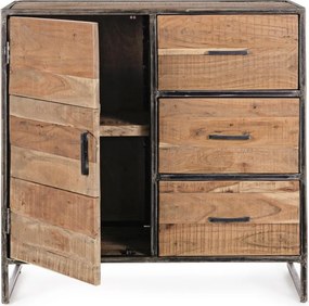 Komoda z masivu akácie v přírodní barvě 90x90x40 cm Elmer – Bizzotto