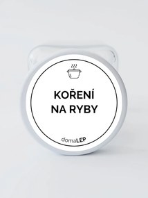 Samolepka na kořenky KOŘENÍ NA SÝR bílá 5 cm tučné písmo