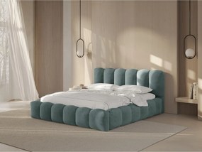 Čalouněná dvoulůžková postel s úložným prostorem s roštem 180x200 cm v mentolové barvě Lupine – Micadoni