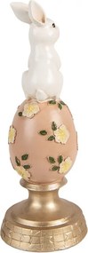 Dekorace králík na květovaném vajíčku - Ø 10*26 cm