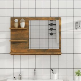 Koupelnové zrcadlo kouřový dub 60x10,5x45 cm kompozitní dřevo - Default Title