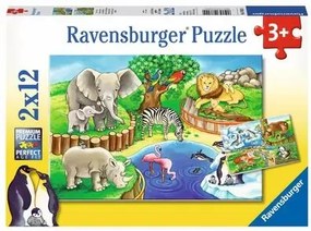 Ravensburger Zvířata v zoo / 2 x 12 dílků / od 3 let