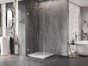 Mexen Lunar-B, výklopný sprchový kout levý 100 x 100 cm, 8mm čiré sklo, chromový profil, 832-100-100-01-00-L