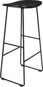 Černá barová stolička z teakového dřeva (výška sedáku 76 cm) Tangle – White Label