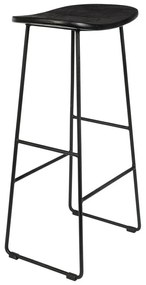 Černá barová stolička z teakového dřeva (výška sedáku 76 cm) Tangle – White Label