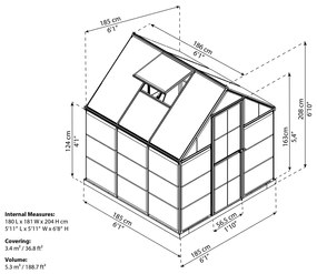 Polykarbonátový skleník Palram hybrid 6x6