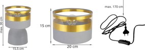 Stolní lampa Intense Gold, 1x textilní stínítko (výběr ze 6 barev), (výběr ze 3 barev konstrukce)