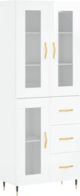vidaXL Skříň highboard 69,5 x 34 x 180 cm kompozitní dřevo [3198579] Barva: bílá s vysokým leskem