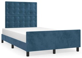 Rám postele s čelem tmavě modrý 120 x 190 cm samet,  3270606
