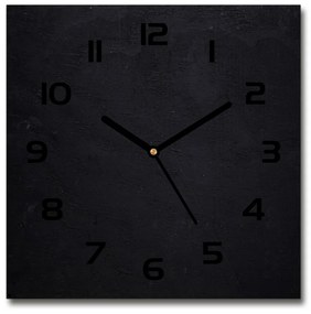 Wallmuralia Skleněné hodiny čtverec Černá tabule 30x30 cm