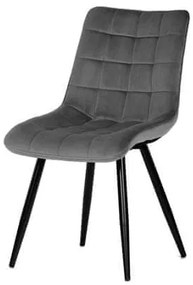 Autronic Moderní jídelní židle Židle jídelní, šedý samet, nohy černá kov (CT-384 GREY4)