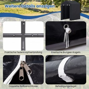 Costway Garážový stan kůlny na nářadí s rolovacími dvířky na zip a 6 –