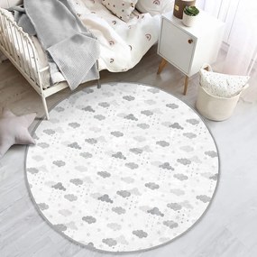 Dětský koberec ve světle šedo-bílé barvě ø 80 cm Comfort – Mila Home