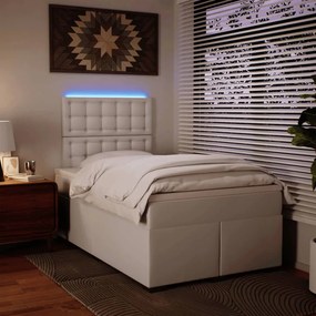 Box spring postel s matrací bílá 120x190 cm umělá kůže 3293013