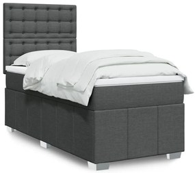 Box spring postel s matrací tmavě šedá 90x190 cm textil 3291538