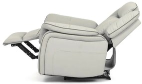 Polohovací křeslo, elektrické zabudované ovládání, šedá, ekokůže, TV-4119 GREY Barva: šedá