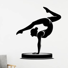 Živá Zeď Samolepka na zeď Moderní gymnastika Barva: černá