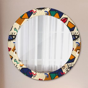 Kulaté dekorativní zrcadlo Popový umělecký styl fi 70 cm