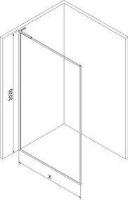 Mexen Kioto-XF L sprchová stěna Walk-in s rámem 60 x 202 cm, transparentní 10 mm, chrom - 800-060-174-01-00-XF