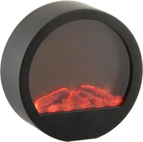 LED dekorace kulatý krb COZY WARM 35x34,5 cm, černý