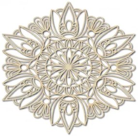 Vyřezávaný květ mandala dřevěný obraz na zeď z překližky I 3D HODINY PR0254