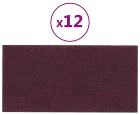 vidaXL Nástěnné panely 12 ks fialové 30 x 15 cm textil 0,54 m²